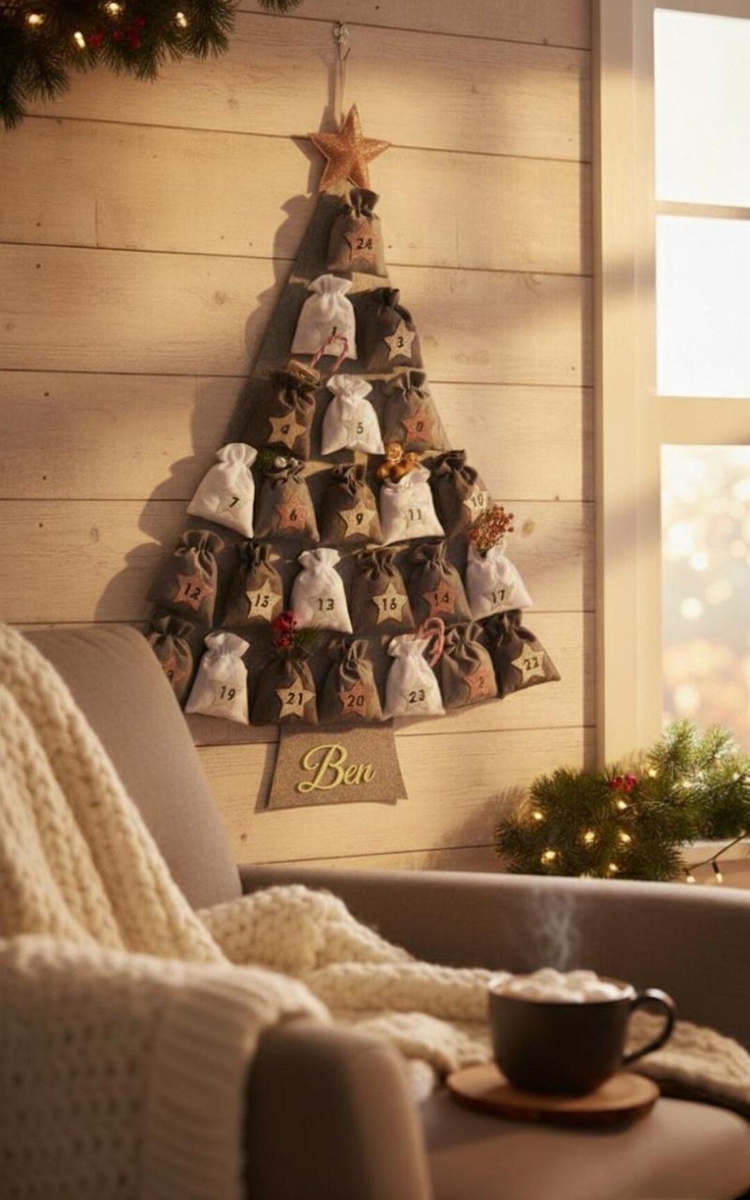 Personalized XXL Advent Calendar Made of Felt 120 X 70 Cm With Name for ...