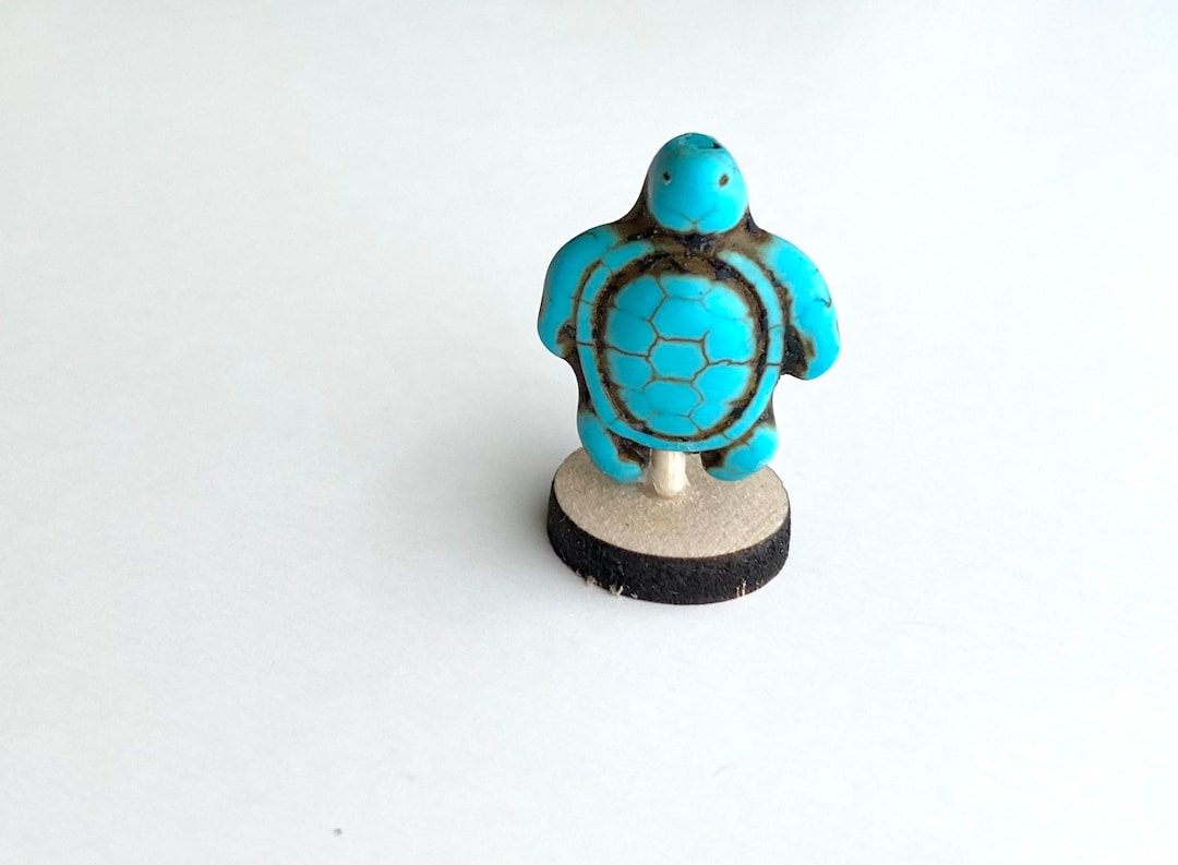 Dollhouse Turtle Statue, Miniature Sculpture, Sea Turtle on Stand ...