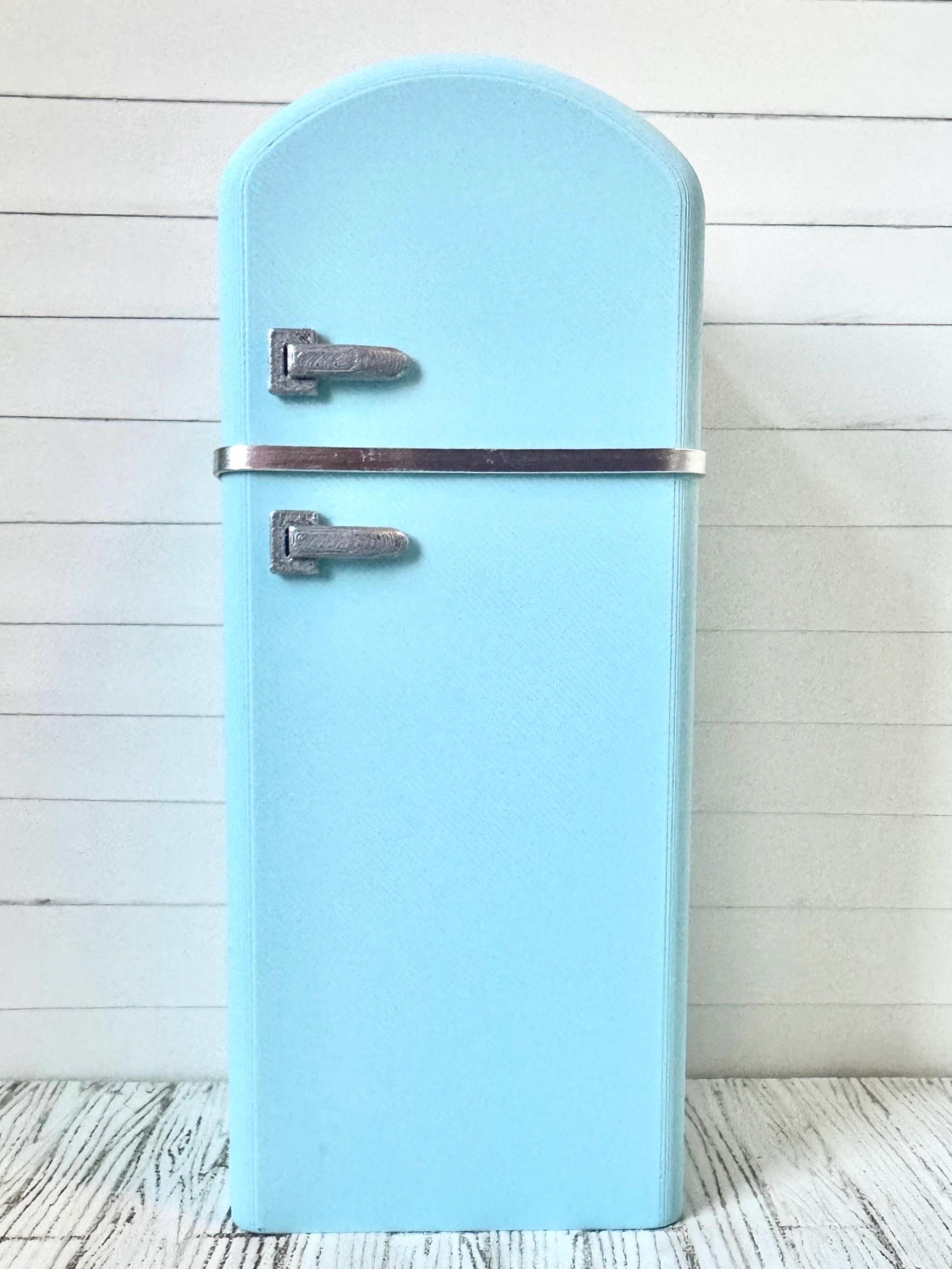 Dollhouse Retro Refrigerator, 50s Style Fridge, Vintage Look Kitchen ...
