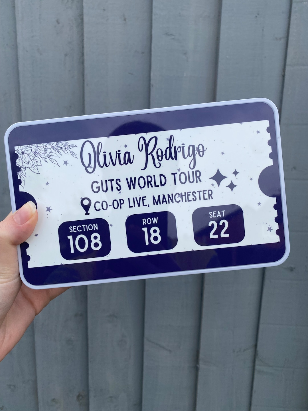 Olivia Rodrigo Guts World Tour Ticket Tin | Concert Tin | Personalised ...