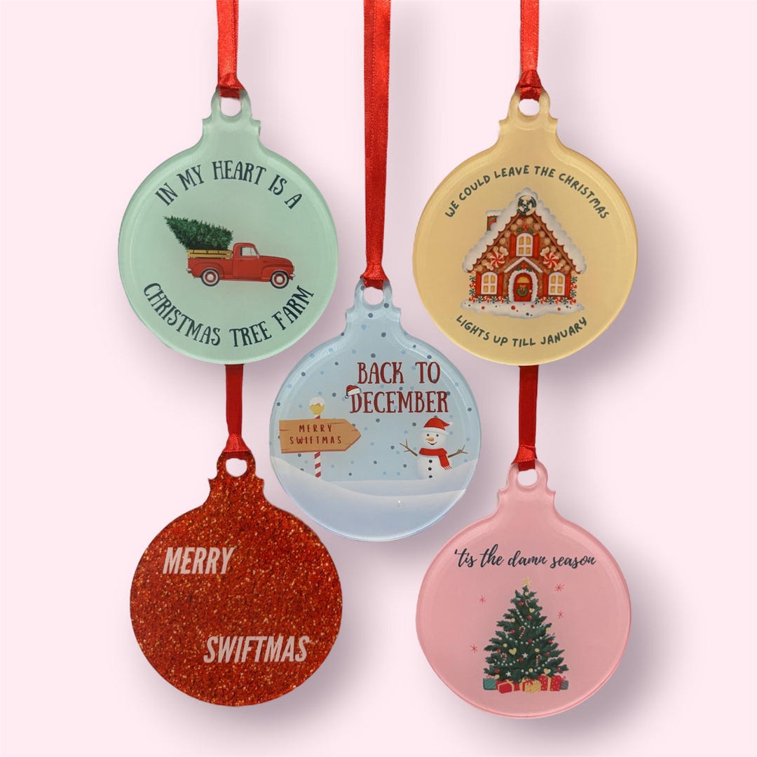 Taylor Swift Inspired Christmas Baubles | Merry Swiftmas | Christmas ...