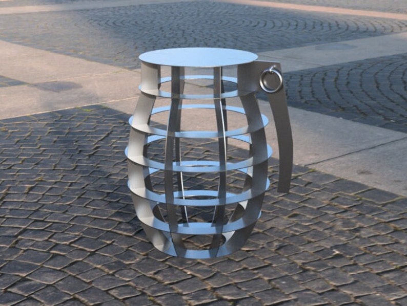 Industrial Strength: Handmade 3mm Steel Grenade Bar Stool - Etsy