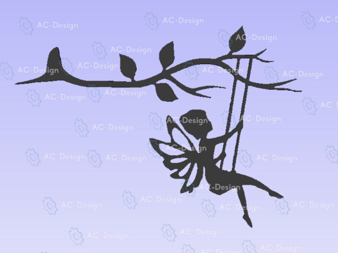 Steel Fairy Swing Cut File Tree Branch Fairy Garden Decor for Laser ...