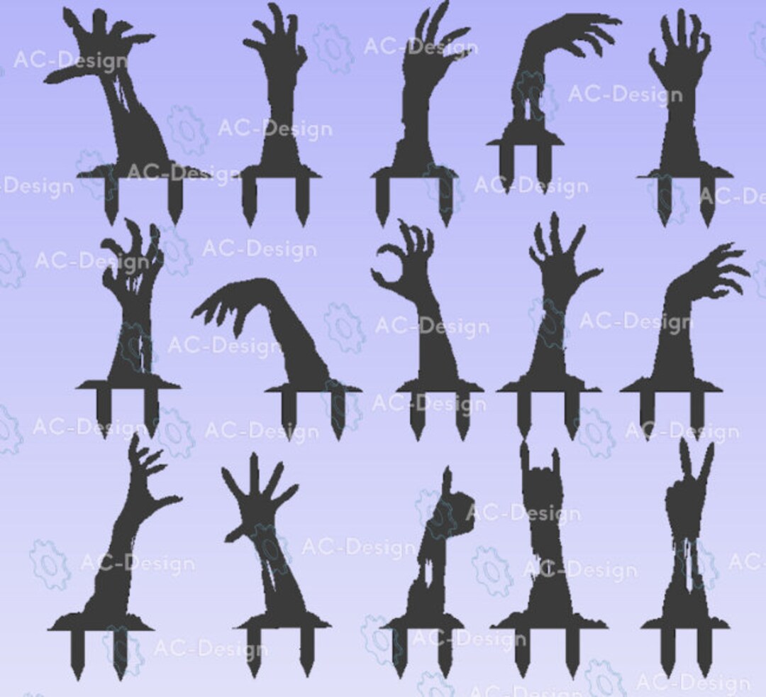 Zombie Outbreak Collection of 15 Steel or Wood Zombie Hand Stakes - Etsy
