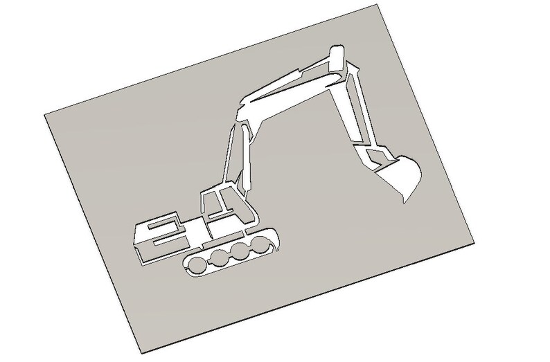 Excavator DXF Cutout: DIY Industrial Silhouette File for CNC Machines ...