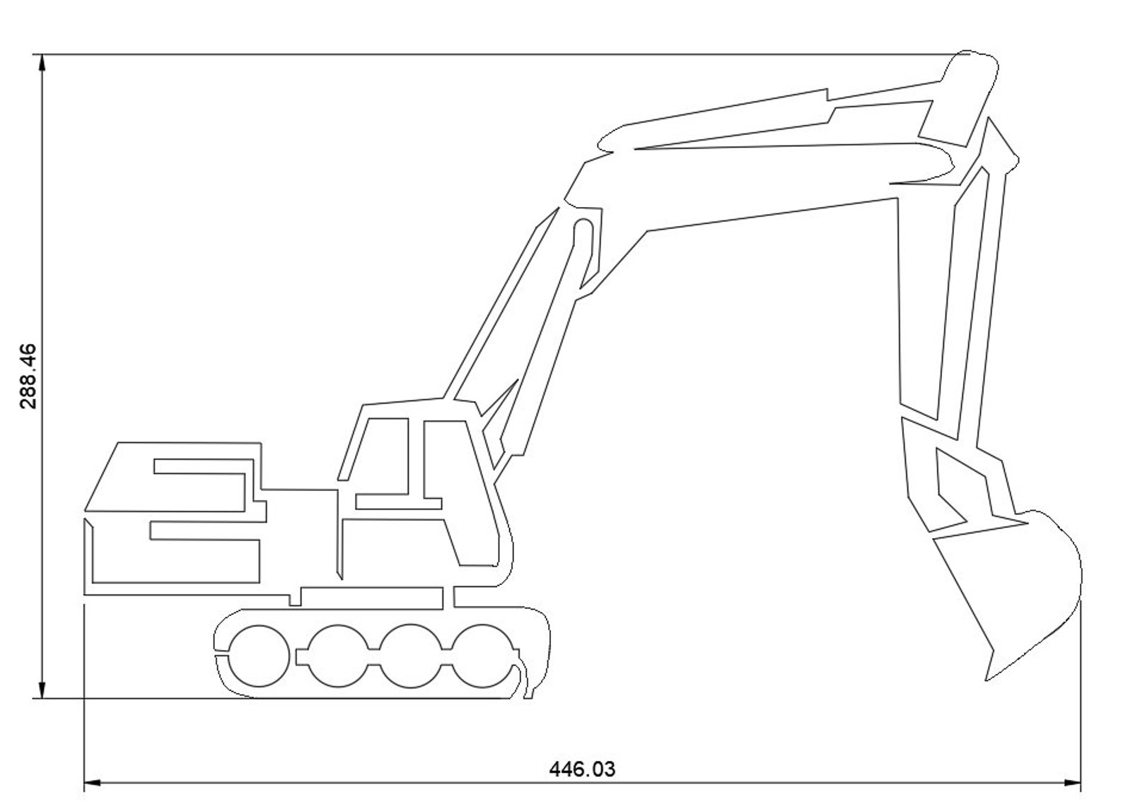 Excavator DXF Cutout: DIY Industrial Silhouette File for CNC Machines ...