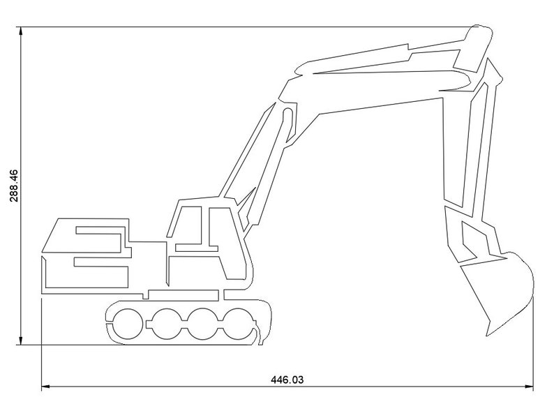 Excavator DXF Cutout: DIY Industrial Silhouette File for CNC Machines ...