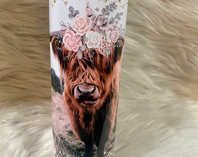 Highland Cow Leopard Print 20oz Insulated Tumbler. Can Also Be ...