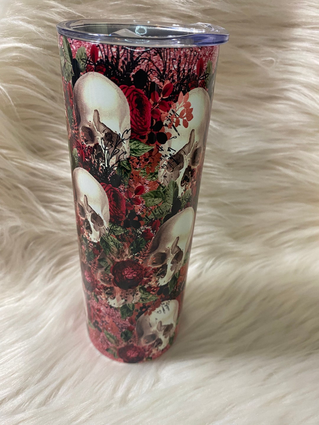 Pink Glitter Skulls 20oz Insulated Tumbler - Etsy