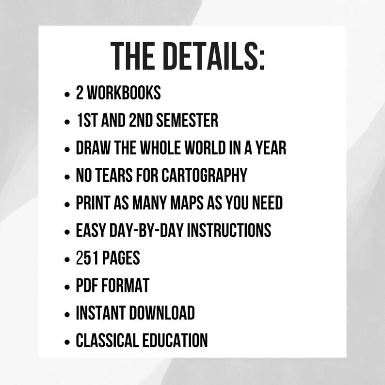 Cartography Workbook for Classical Education Printable Digital ...