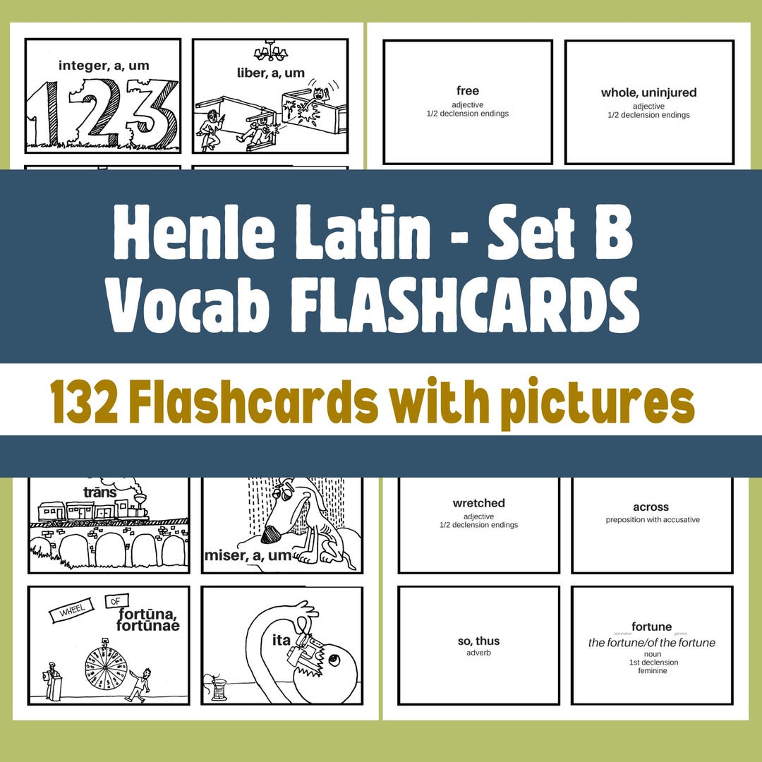Booster Pack for SET B Henle Latin Vocabulary Cards With Pictures for ...