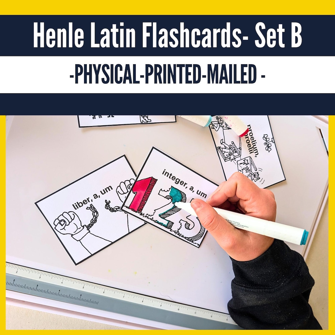 PRINTED Henle Latin Vocabulary Flashcards Set B With Pictures in Large ...