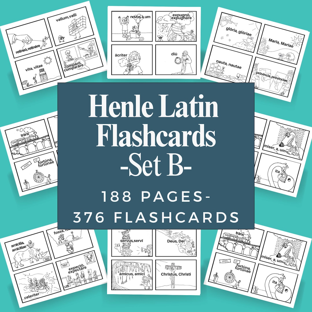 Henle Latin Vocabulary Flashcards Set B With Pictures for Classical ...