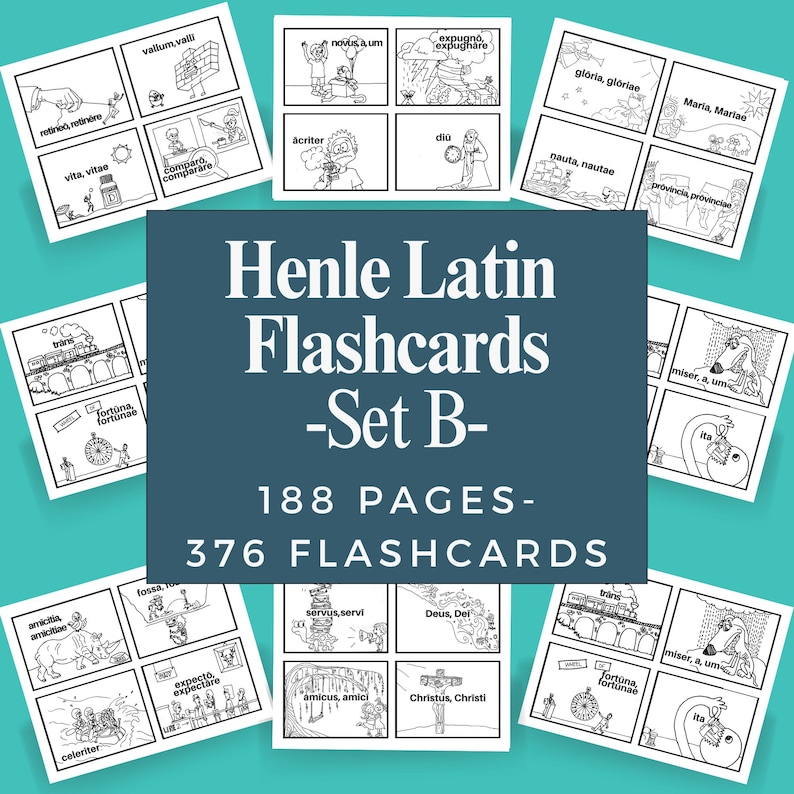Henle Latin Vocabulary Flashcards Set B With Pictures for Classical ...