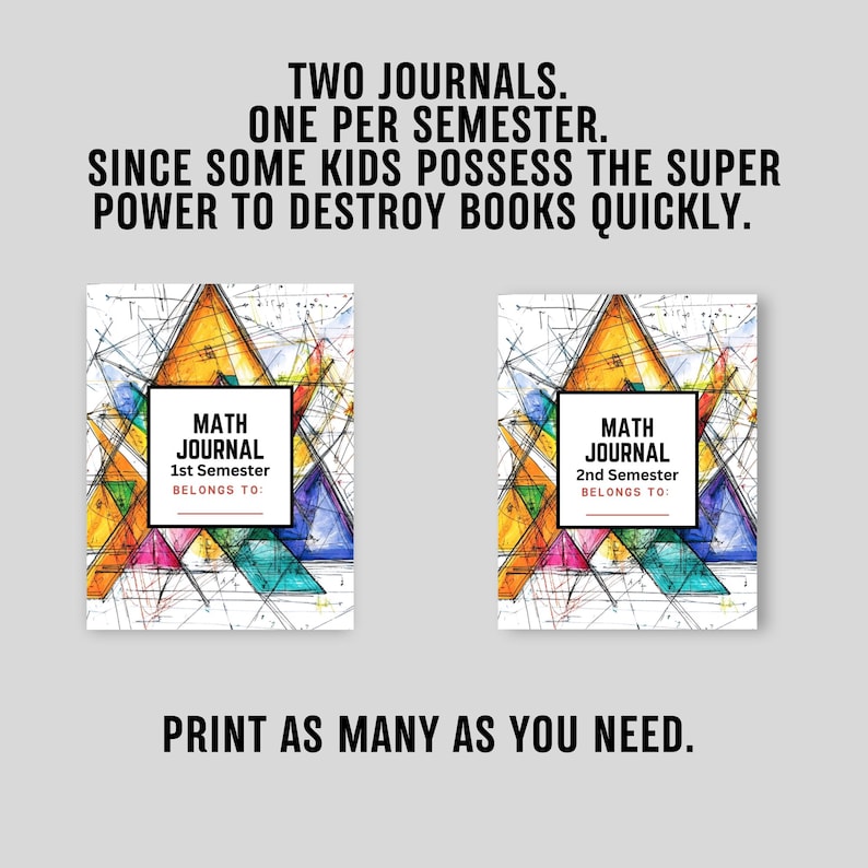 Homeschool Math Journal Printable Digital Download for Students ...