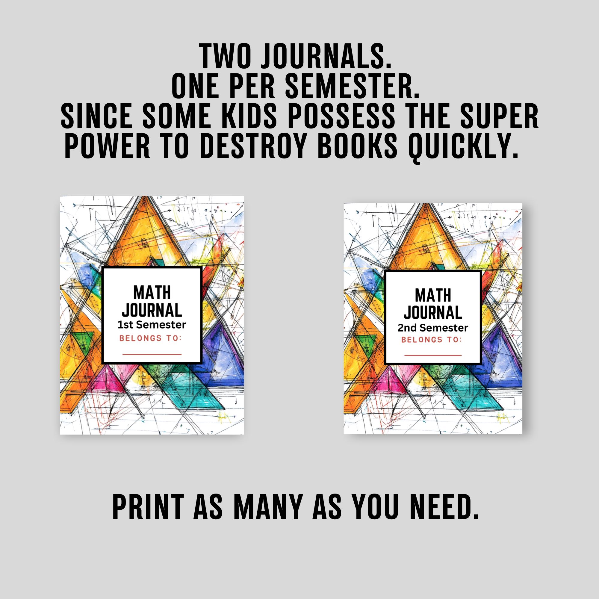 Homeschool Math Journal Printable Digital Download for Students ...
