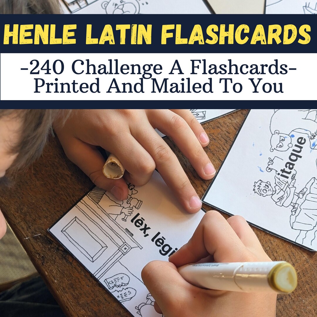 PRINTED Henle Latin Vocabulary Flashcards With Pictures in Large Size ...