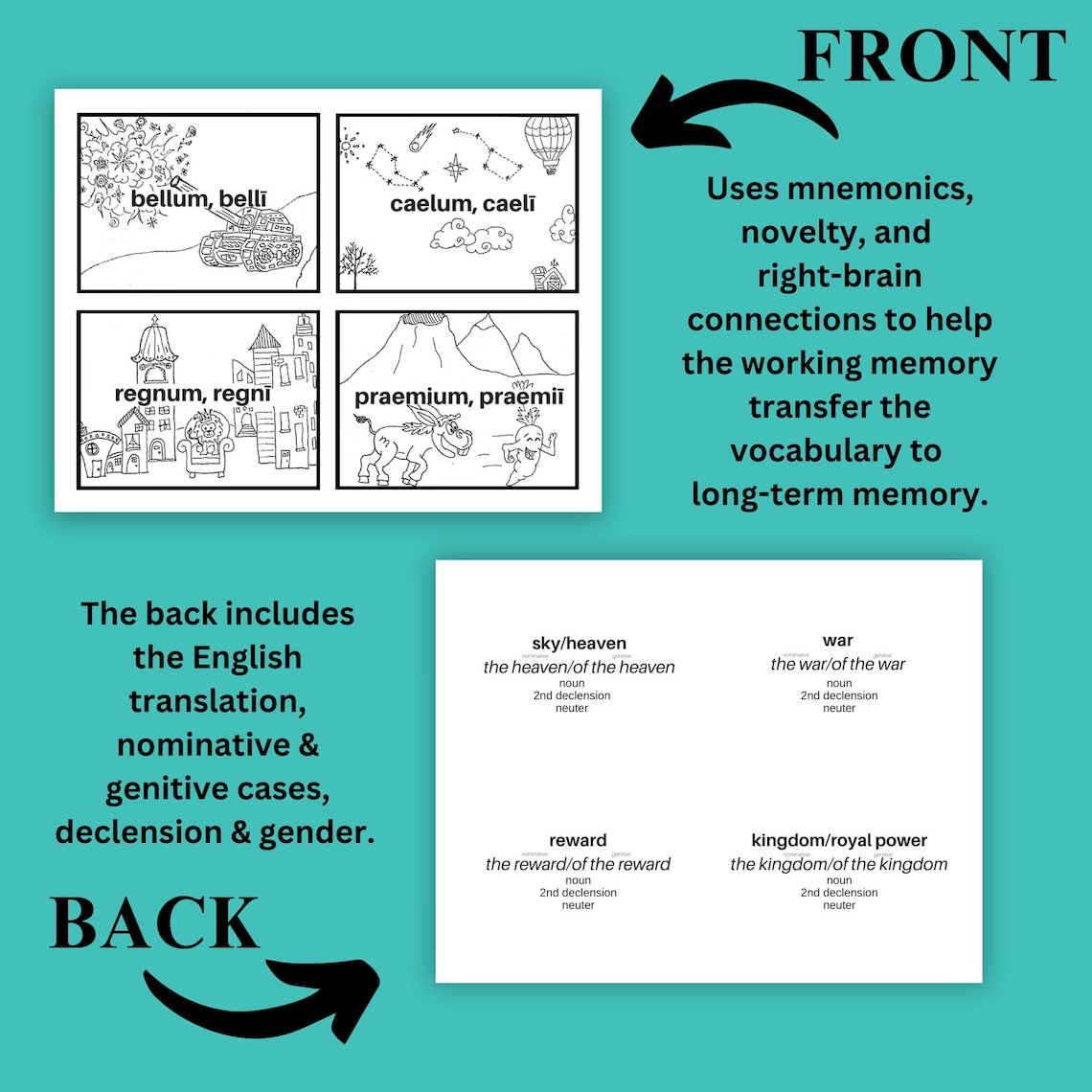 Henle Latin Vocabulary Flashcards Set B With Pictures for Classical ...