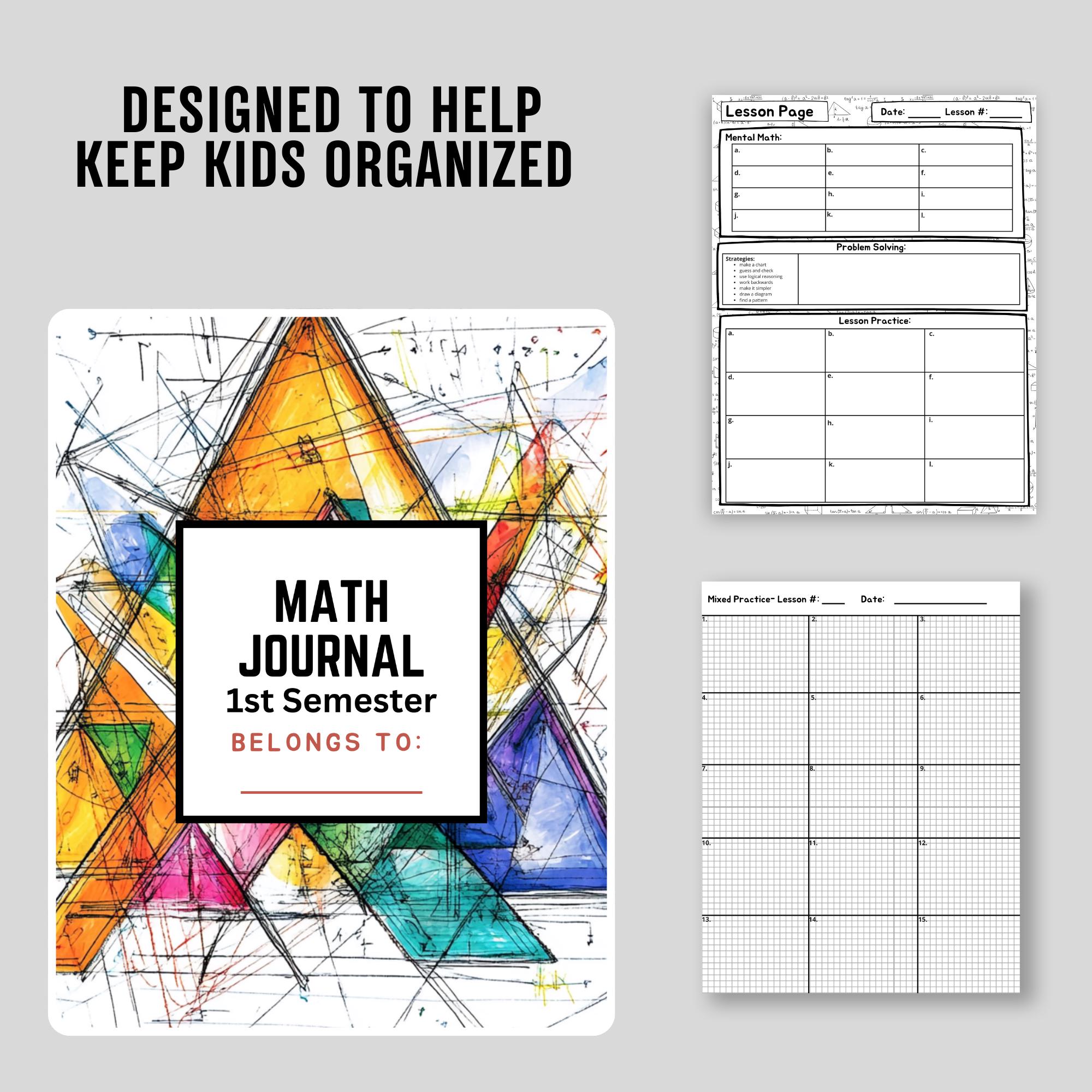Homeschool Math Journal Printable Digital Download for Students ...