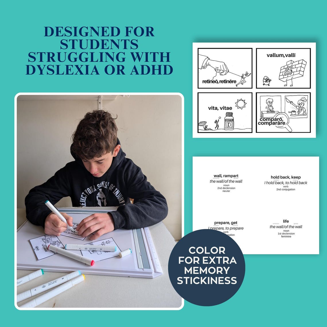 Henle Latin Vocabulary Flashcards With Pictures for Challenge B and ...