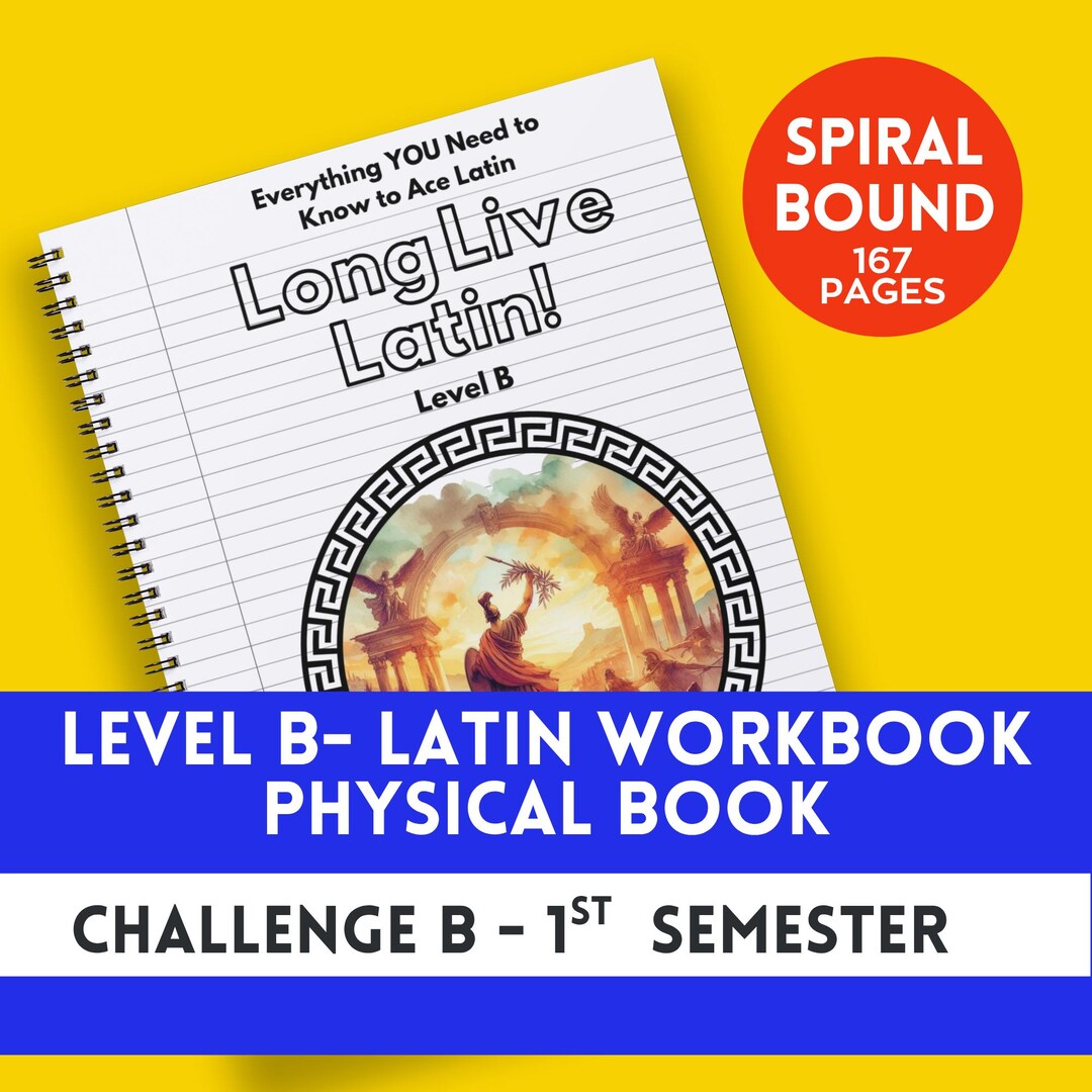 PRINTED Level B Latin Workbook for Homeschool Teaching Resource for ...