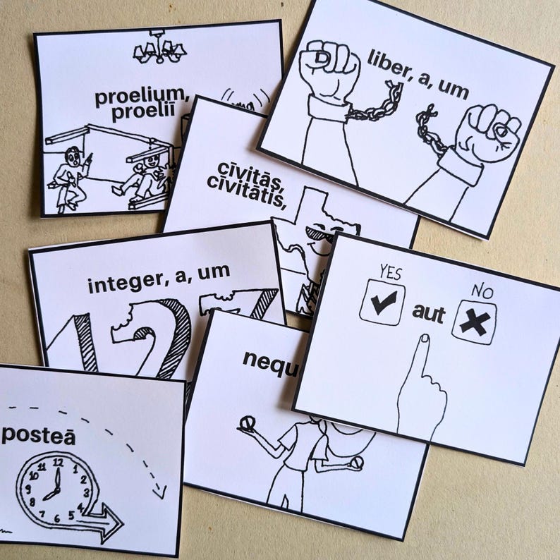 Henle Latin Vocabulary Flashcards With Pictures for Challenge B and ...