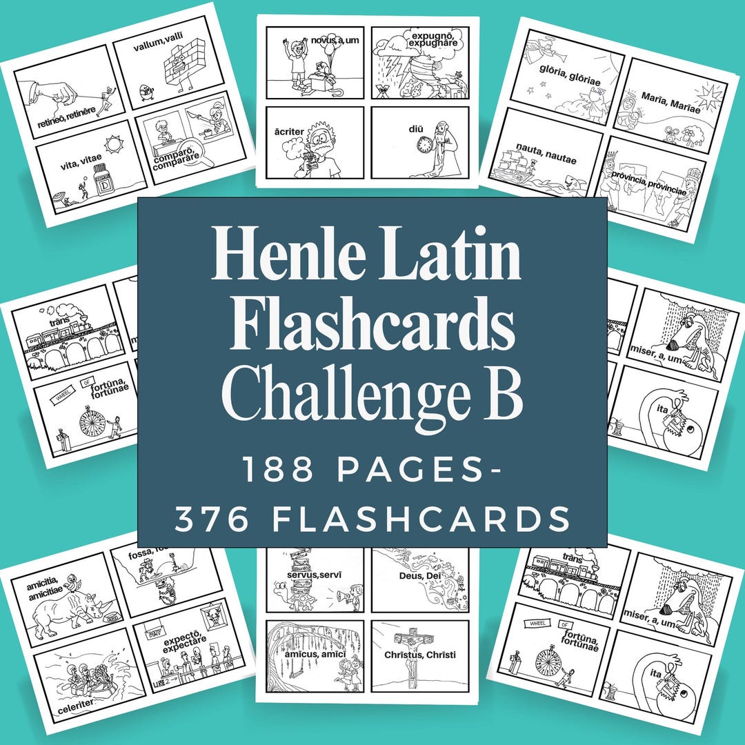 Henle Latin Vocabulary Flashcards With Pictures for Challenge B and ...