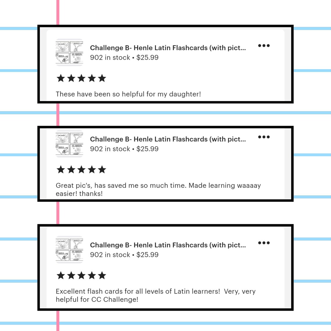 Henle Latin Vocabulary Flashcards With Pictures for Challenge B and ...