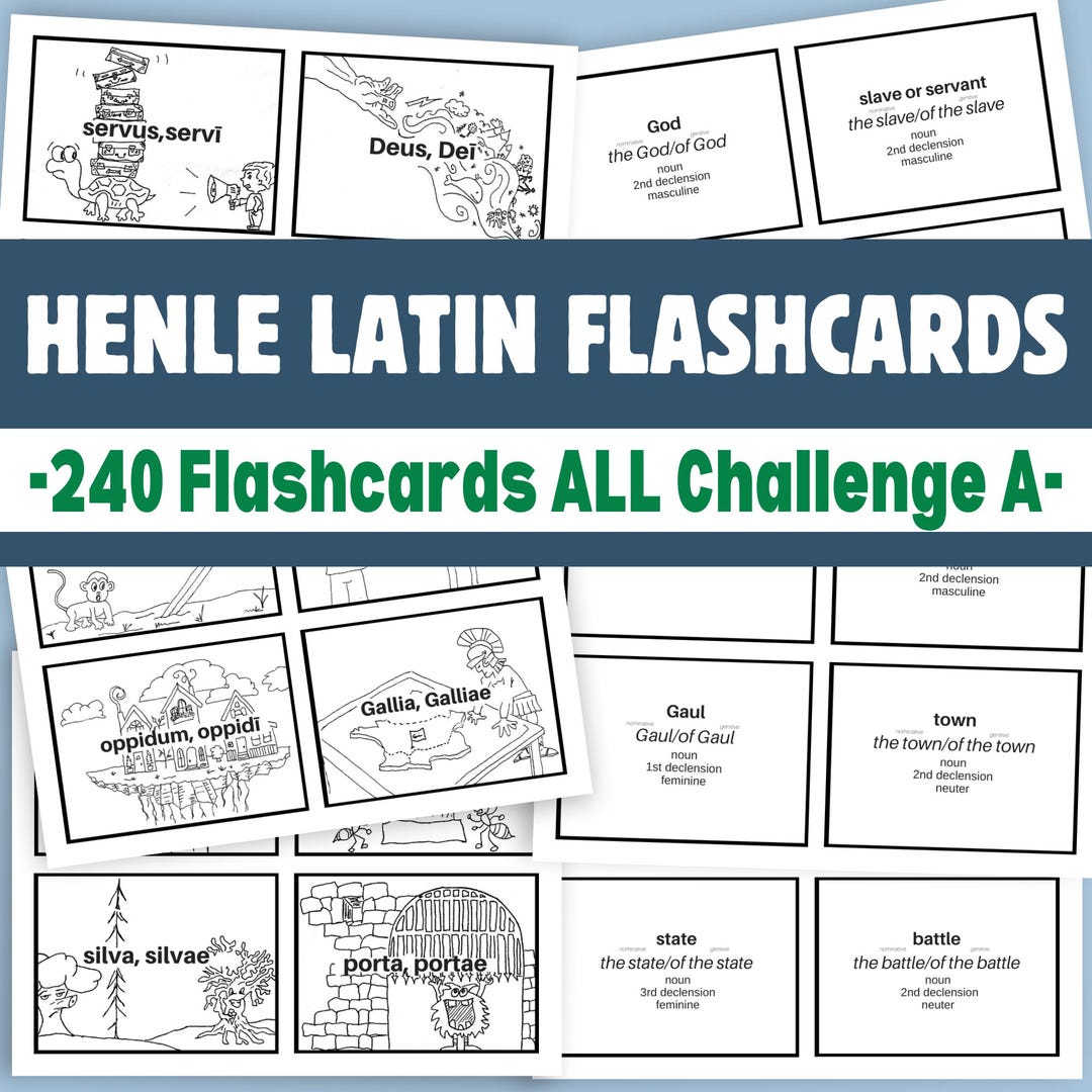 Henle Latin Flashcards for Challenge A Flash Cards With Pictures ...