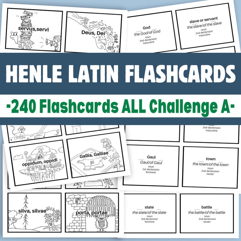 Henle Latin Flashcards for Challenge A Flash Cards With Pictures ...