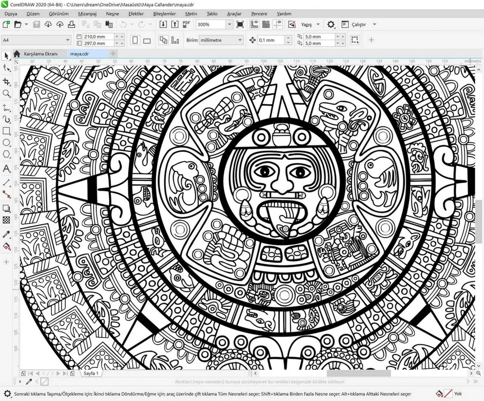 Aztec Calendar Svg Gift Digital Design Vector Dxf, Cdr,svg, for CNC ...