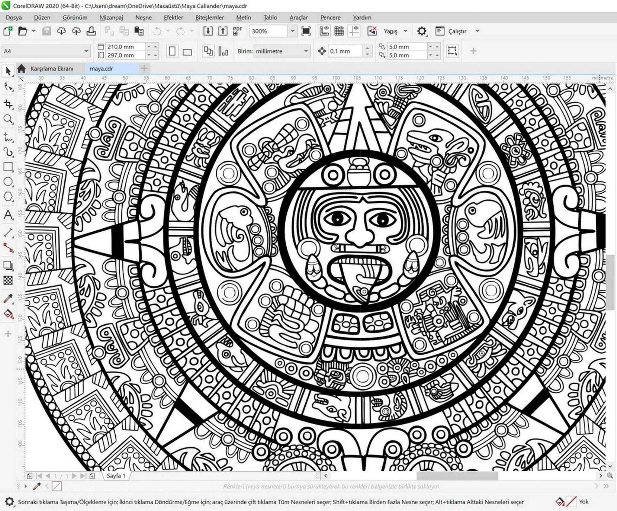 Aztec Calendar Svg Gift Digital Design Vector Dxf, Cdr,svg, for CNC ...