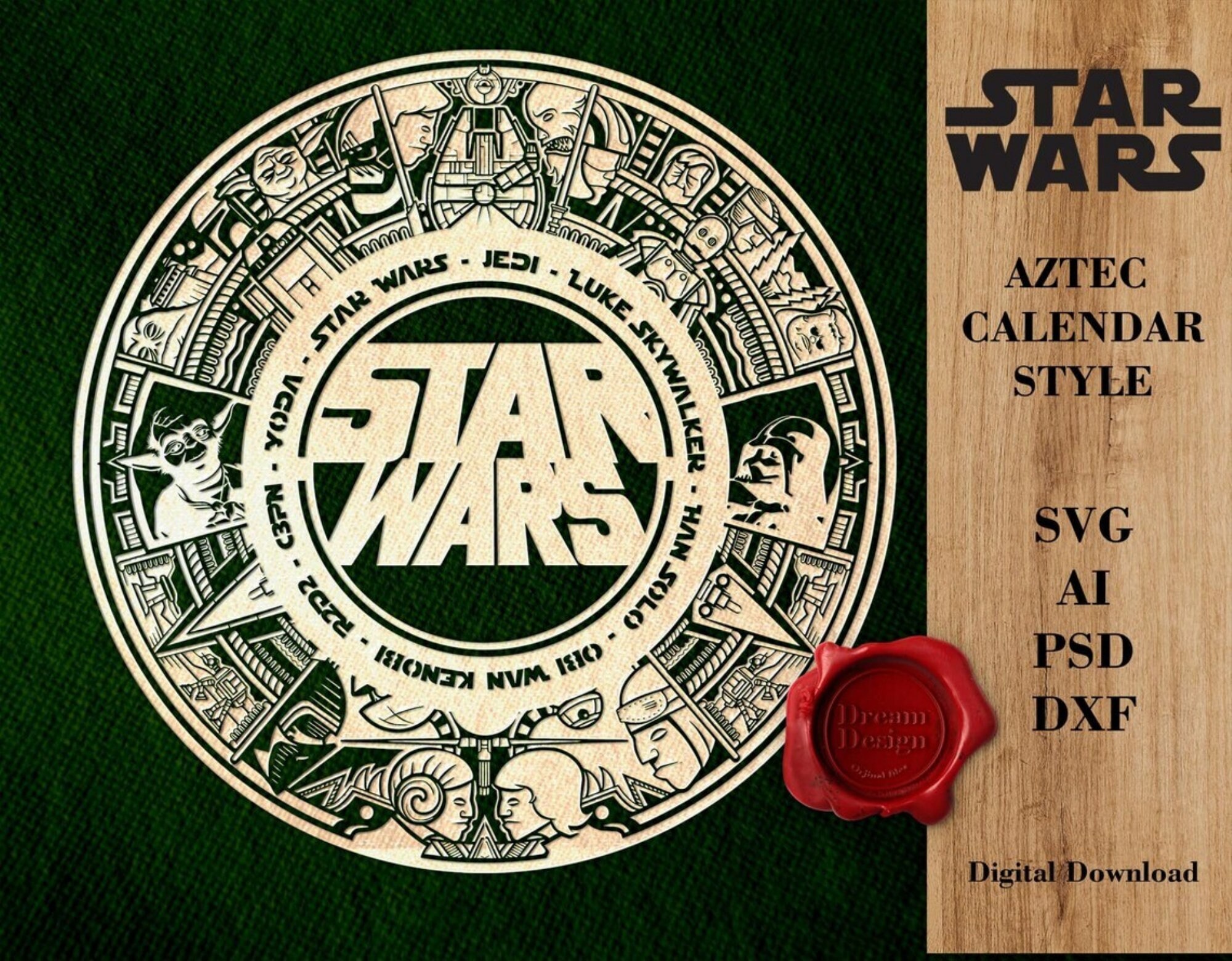 Star Wars Calendar .v2 2024. Vector Dxf, Cdr,svg, for CNC, Vector File ...