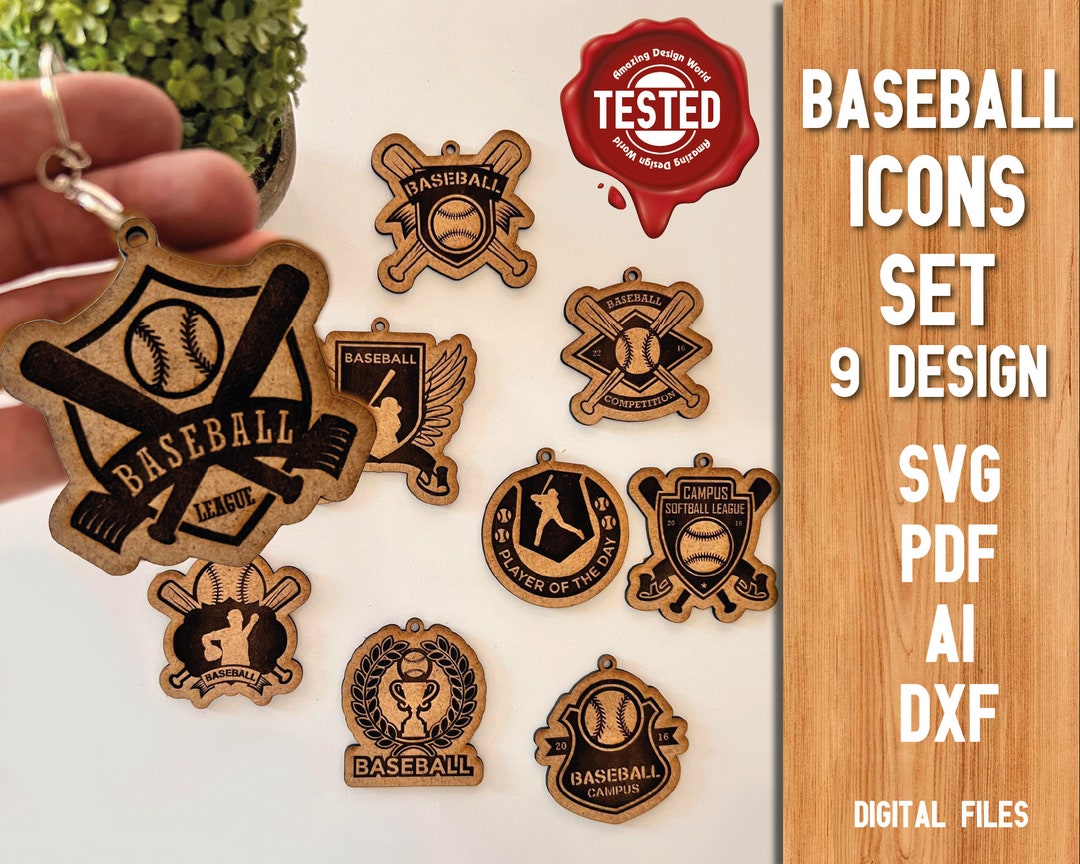 Baseball Keychains Bundle Svg, Digital Download Files Cricut Silhouette ...