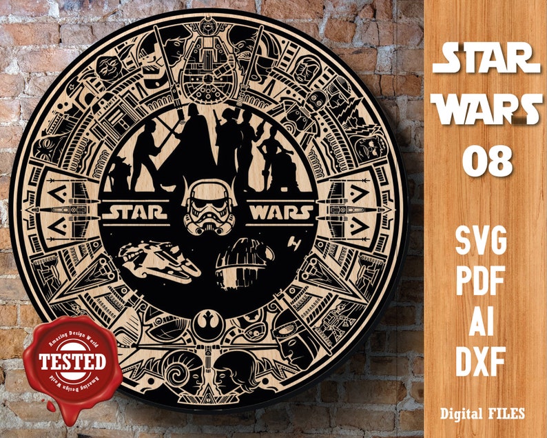 Star Wars Calendar Svg V8 Vector Dxf, Cdr,svg, for Laser, Cnc, Printing ...