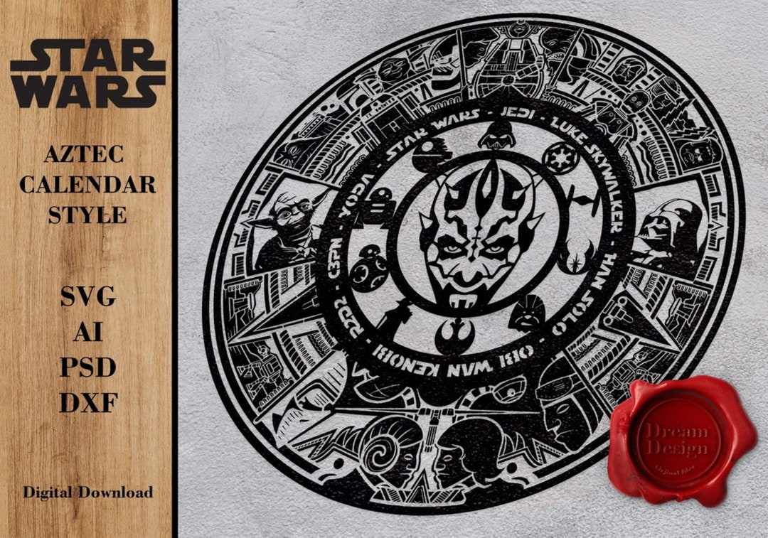 Star Wars Calendar New Style Vector Dxf, Cdr,svg, for CNC, Vector File ...