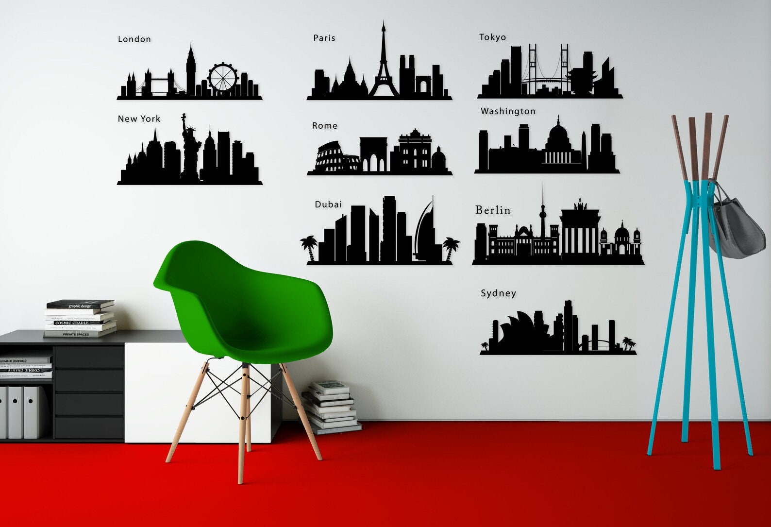 Metal Wood Art City Skylines 9 Design SVG DXF File Laser Cutting, Cnc ...