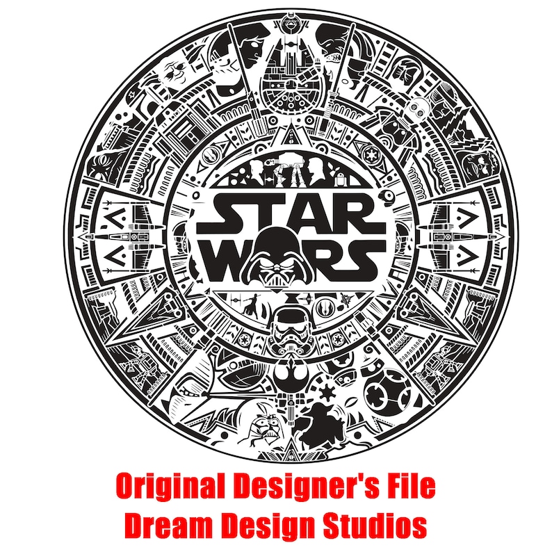 Star Wars Svg Calendar Vector Best Seller Dxf ,svg, Pdf for Laser, Cnc ...