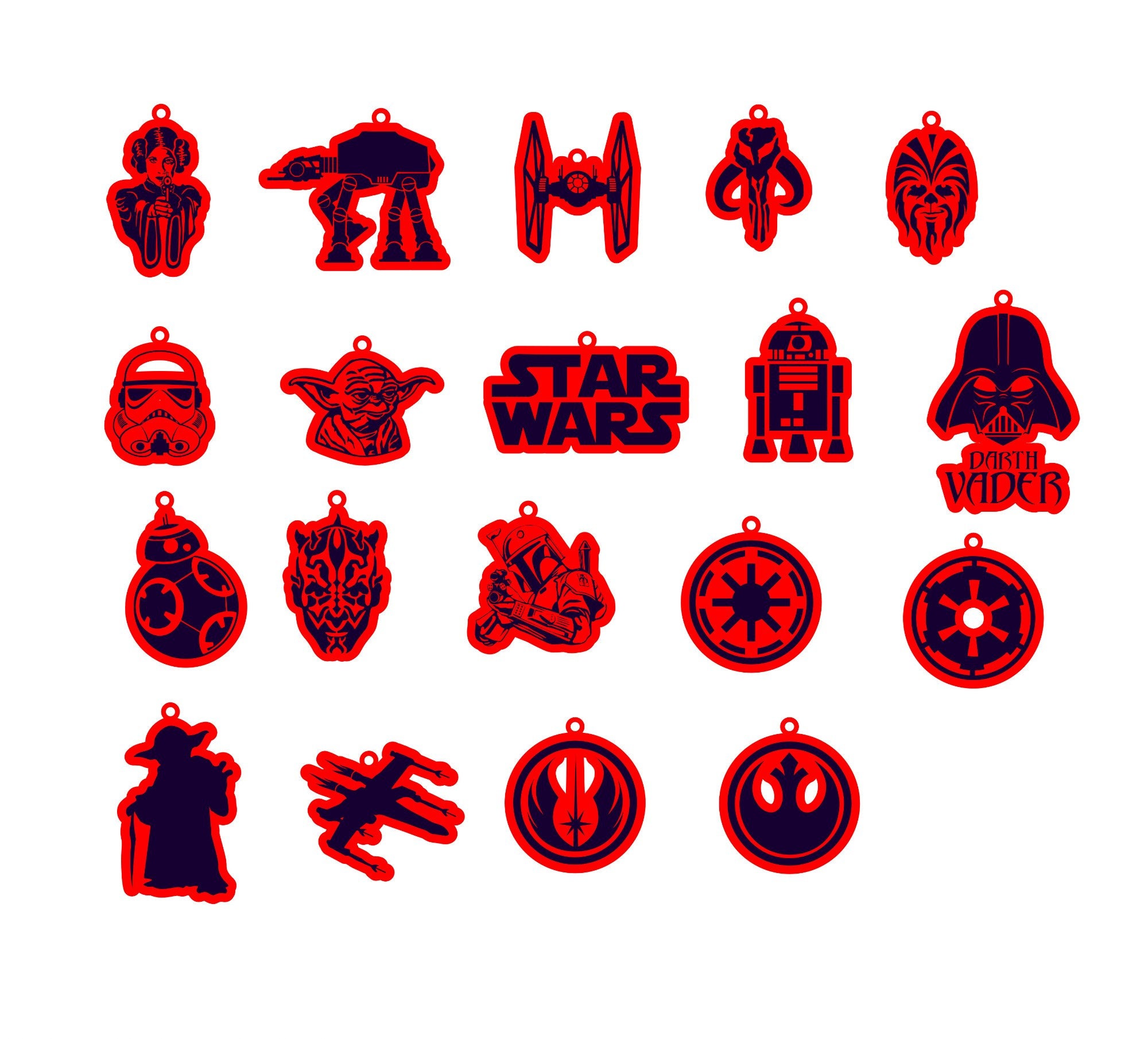 Star Wars New .v2 Keychains Wooden Set of Unique accessories for Keys ...