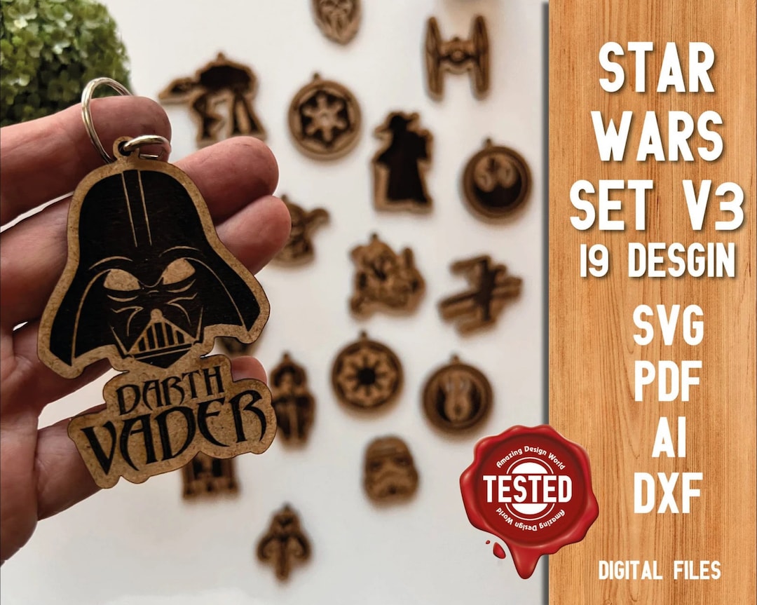 Star Wars New .v2 Keychains Wooden Set of | Unique |accessories for ...