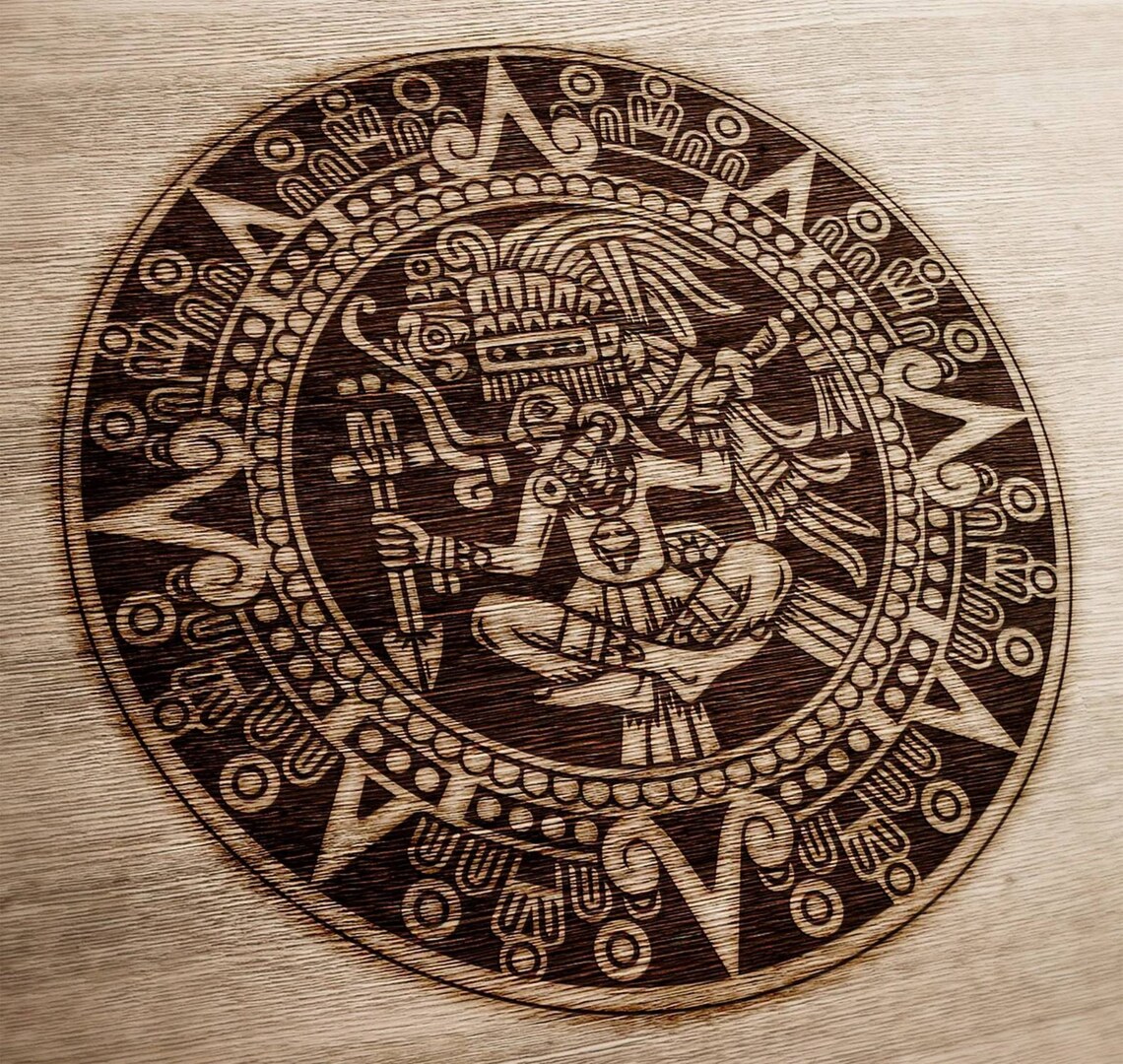 Aztec Calendar Svg Gift Digital Design 2. Vector Dxf, Cdr,svg, for CNC ...