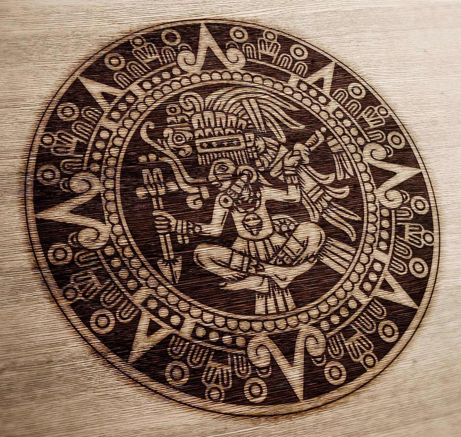 Aztec Calendar Svg Gift Digital Design 2. Vector Dxf, Cdr,svg, for CNC ...