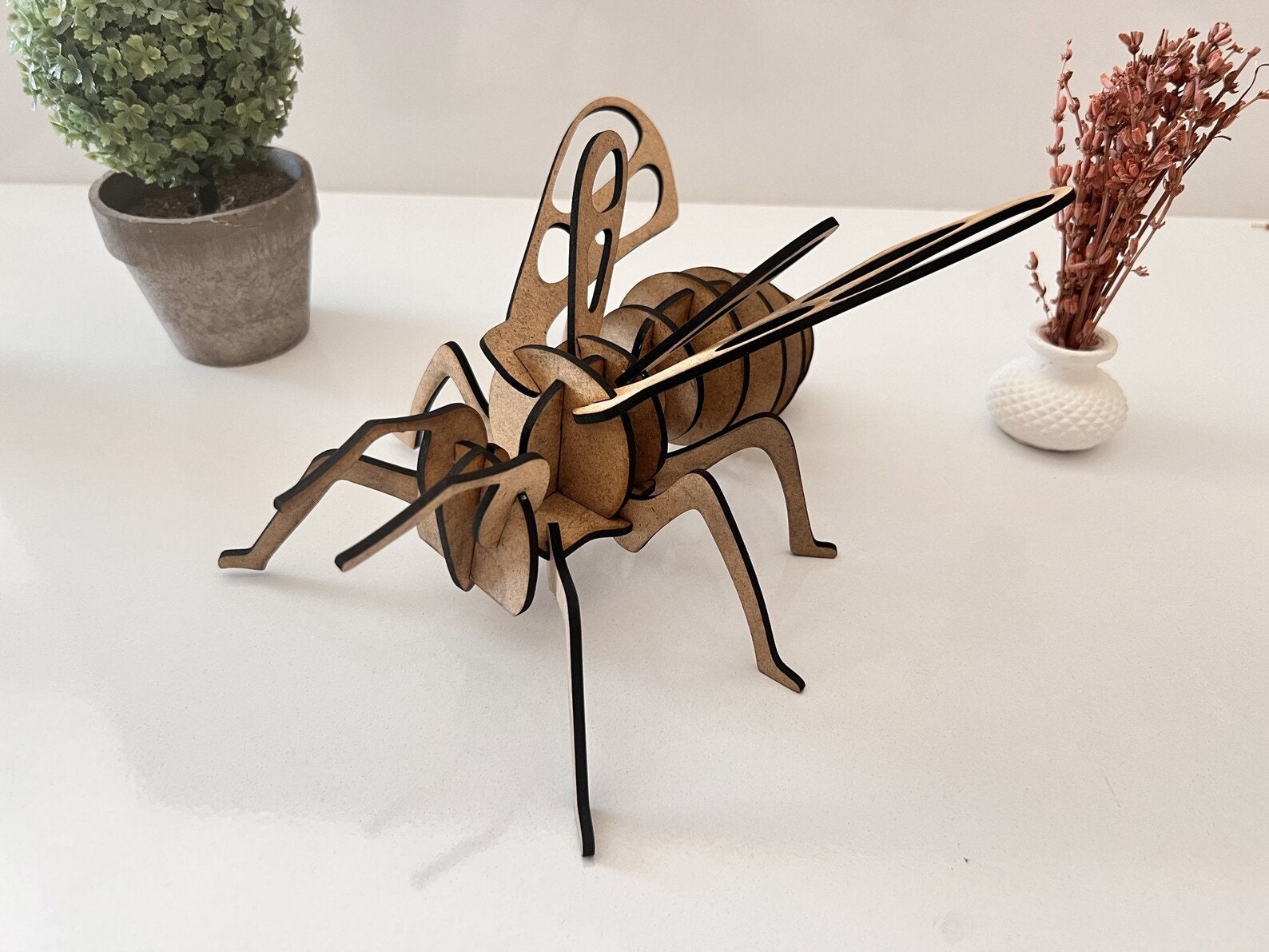 Bee Insect Model Laser Cut Display Vector Easy Cut, Storage, Stand ...