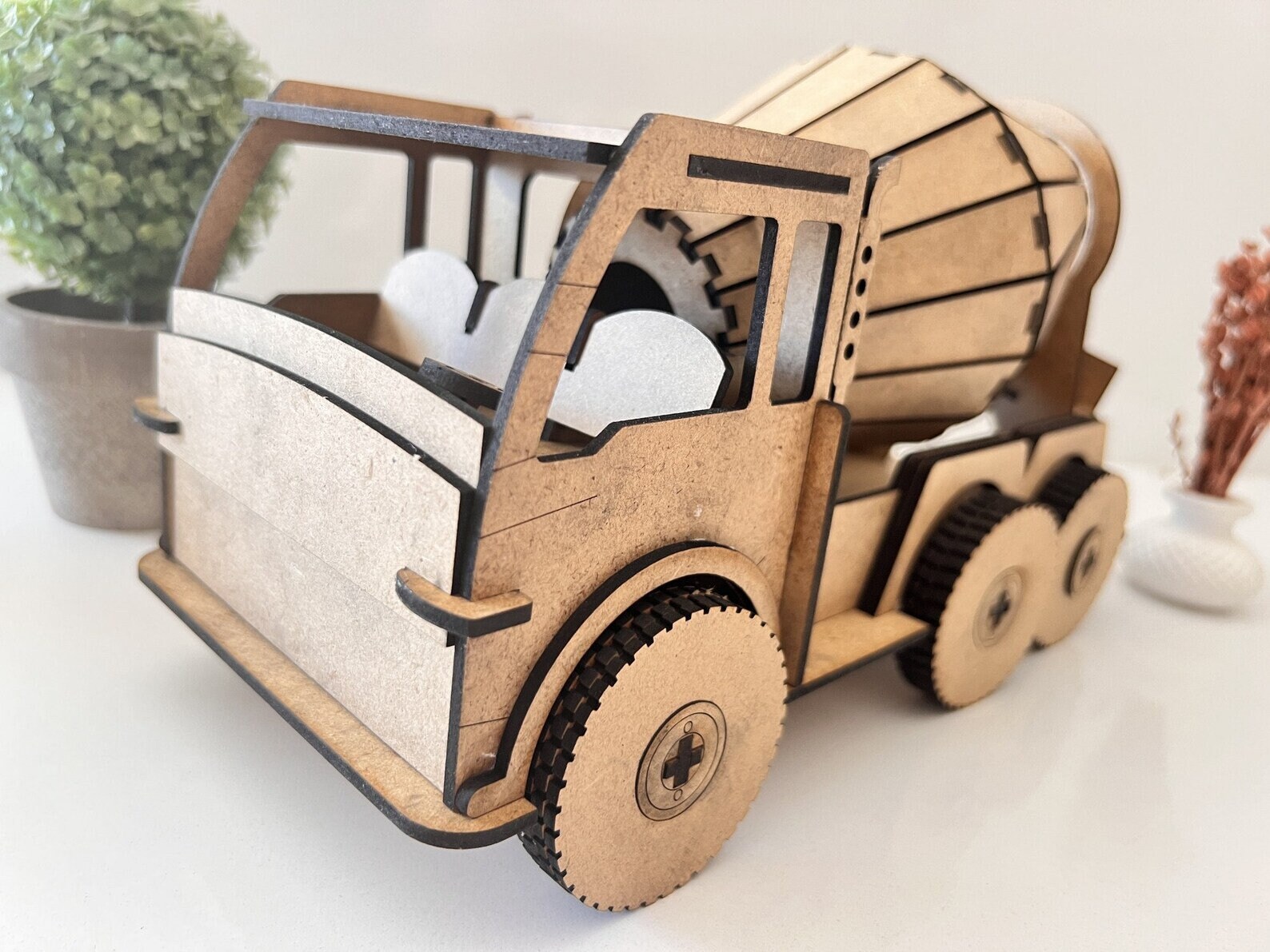 Cement Trolley Model Laser Cut Display Vector Easy Cut, Storage, Stand ...