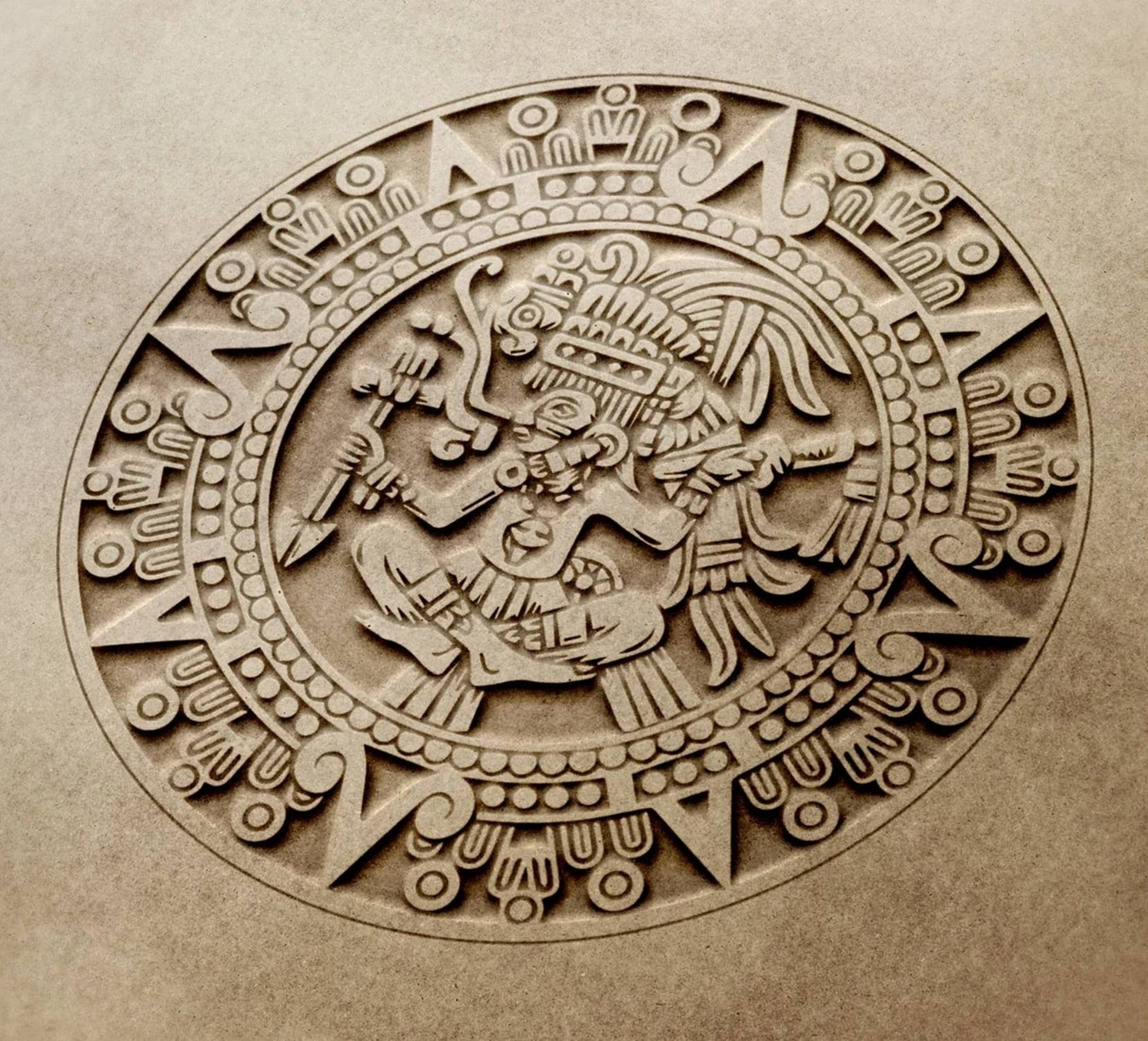 Aztec Calendar Svg Gift Digital Design 2. Vector Dxf, Cdr,svg, for CNC ...