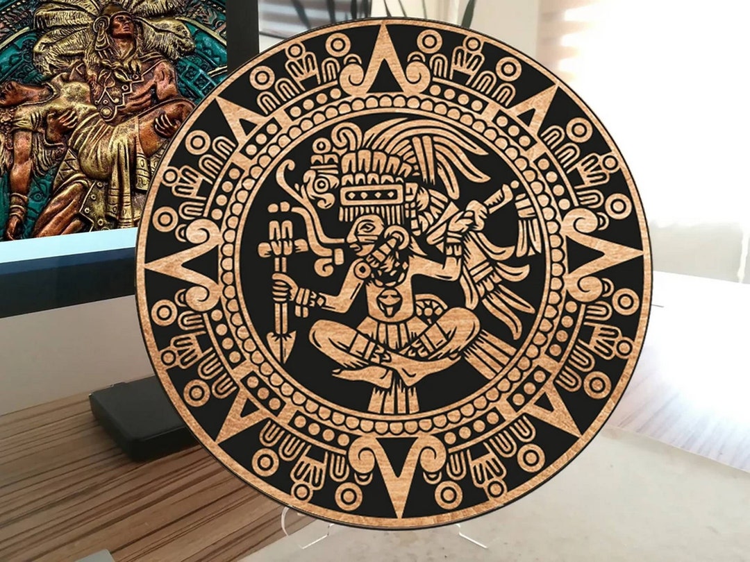 Calendario azteca Svg Regalo Diseño digital 2. Vector dxf, cdr,svg ...
