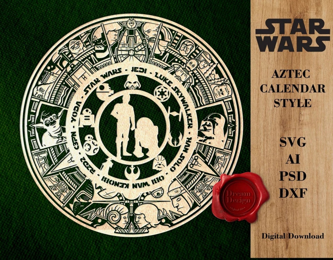 Star Wars Svg Calendar New Style Droid Robots Vector Dxf, Cdr,svg, for ...