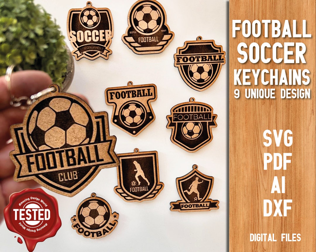 Football Soccer Keychains Bundle Svg, Digital Download Files Cricut ...