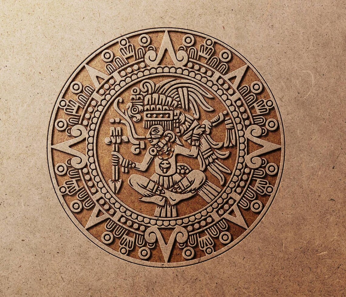 Aztec Calendar Svg Gift Digital Design 2. Vector Dxf, Cdr,svg, for CNC ...