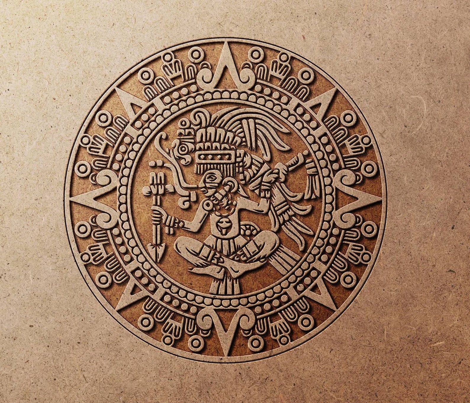 Aztec Calendar Svg Gift Digital Design 2. Vector Dxf, Cdr,svg, for CNC ...